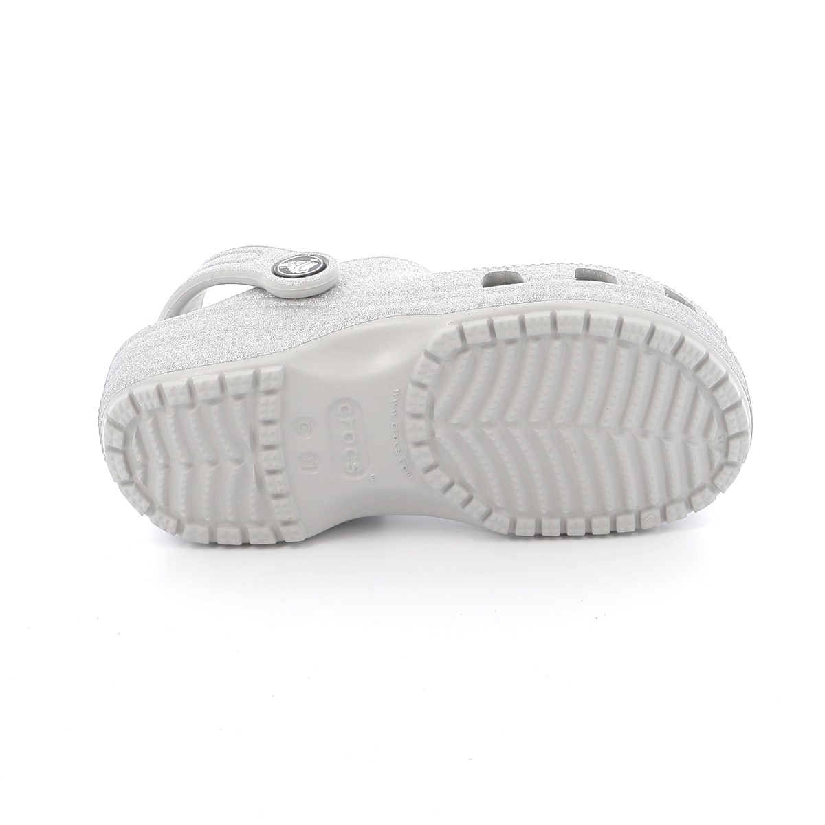 Παιδικό Σαμπό για Κορίτσι Crocs Classic Glitter Clog K Χρώματος Ασημί ...